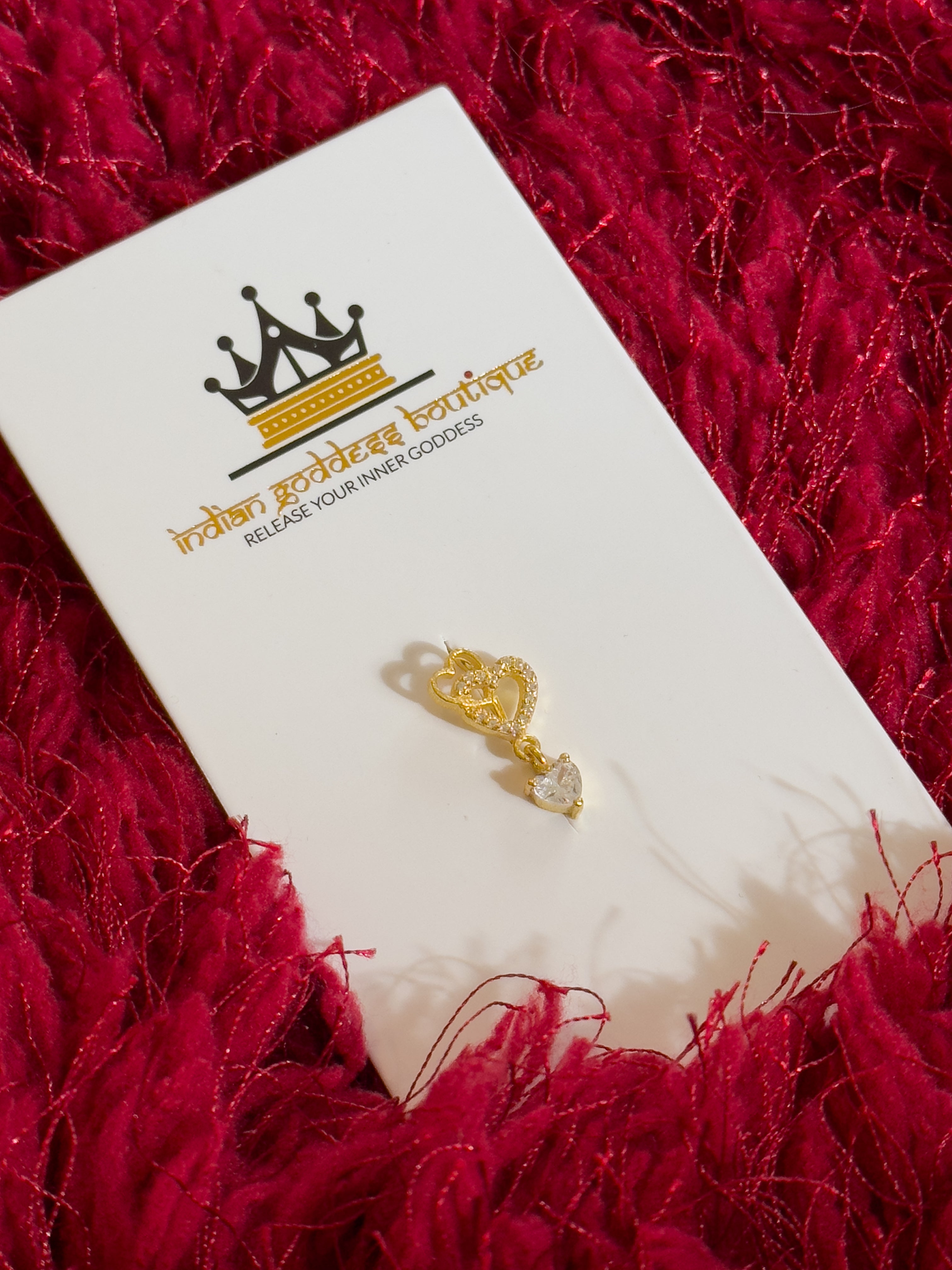 Double Heart Dangling Nose Ring – Indian Goddess Boutique llc